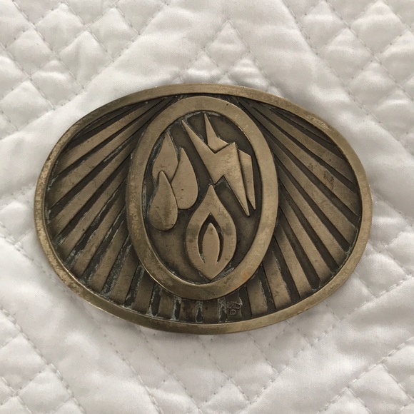 O.C.Tanner | Accessories | Vintage Power Co Brass Belt Buckle | Poshmark